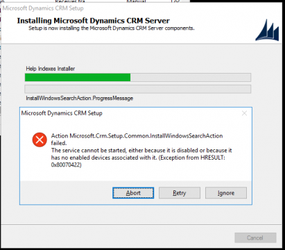 Installing Microsoft Dynamics CRM 2016 on Windows Server 2016